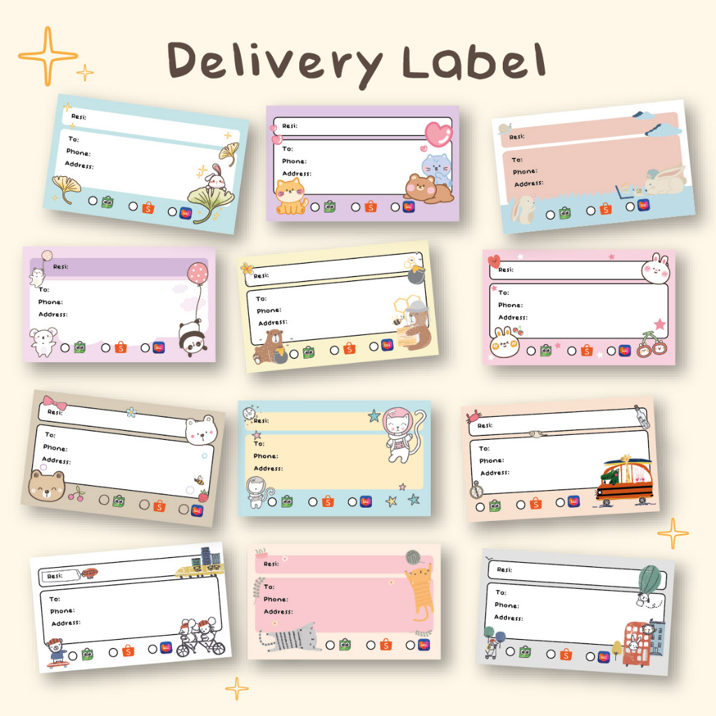 Jual Aesthetic Delivery sticker pengiriman resi alamat pengiriman ...