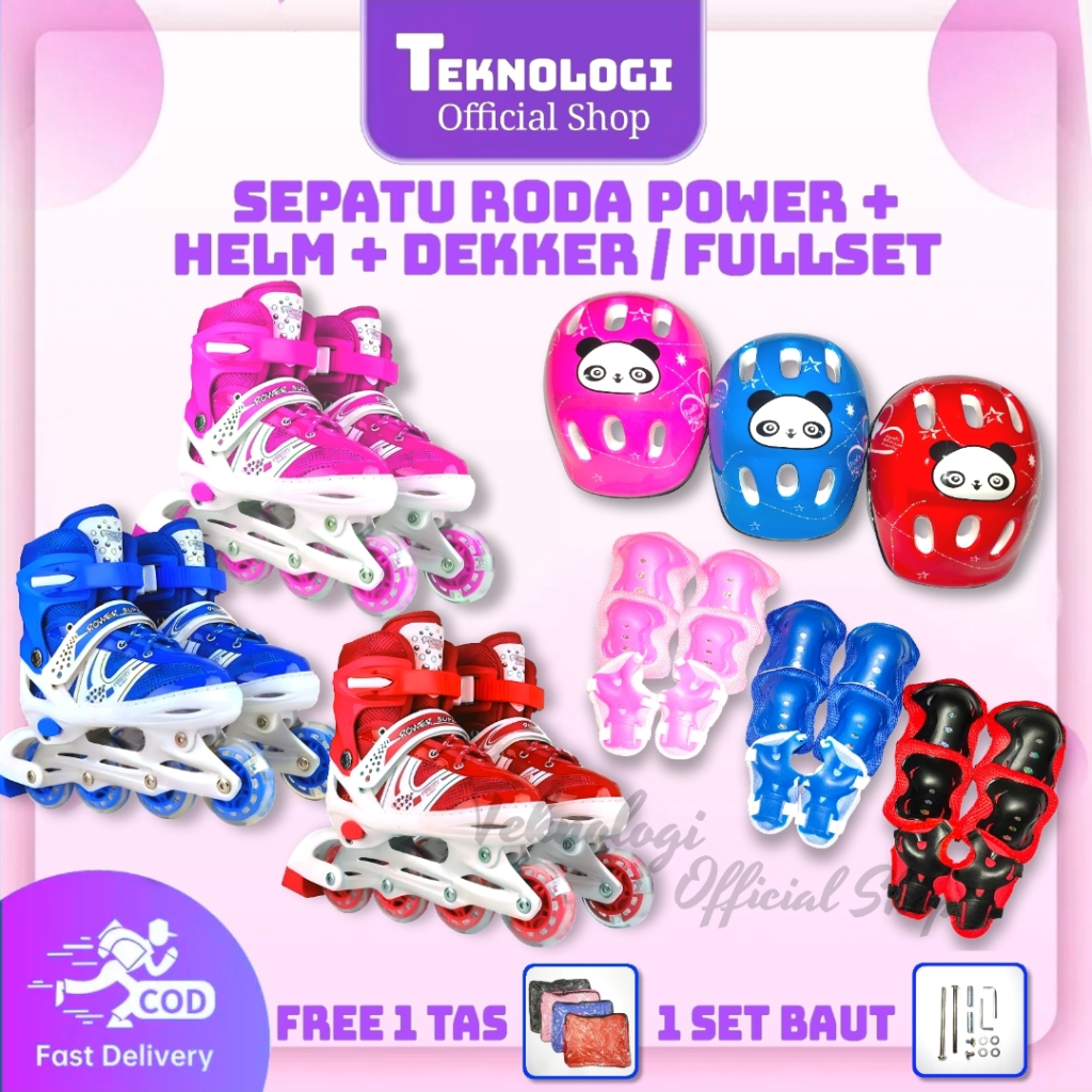 Jual PROMO !!! Sepatu Roda Anak POWER Inline Skate FULLSET /Sepatu Roda ...