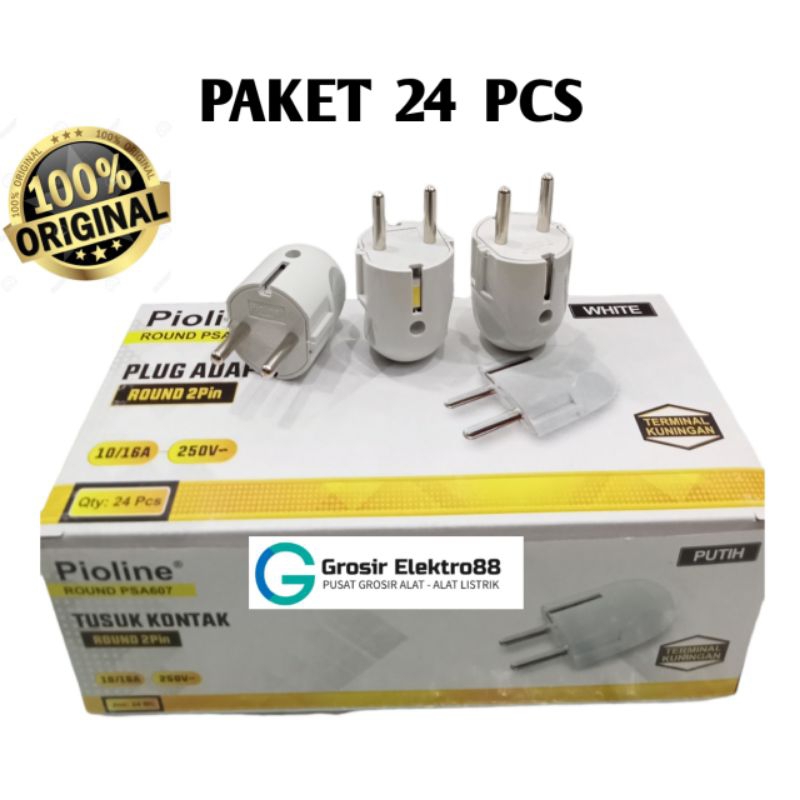 Jual ( PAKET ISI 24 PCS ) Steker Arde Pioline SNI / Steker Listrik ...