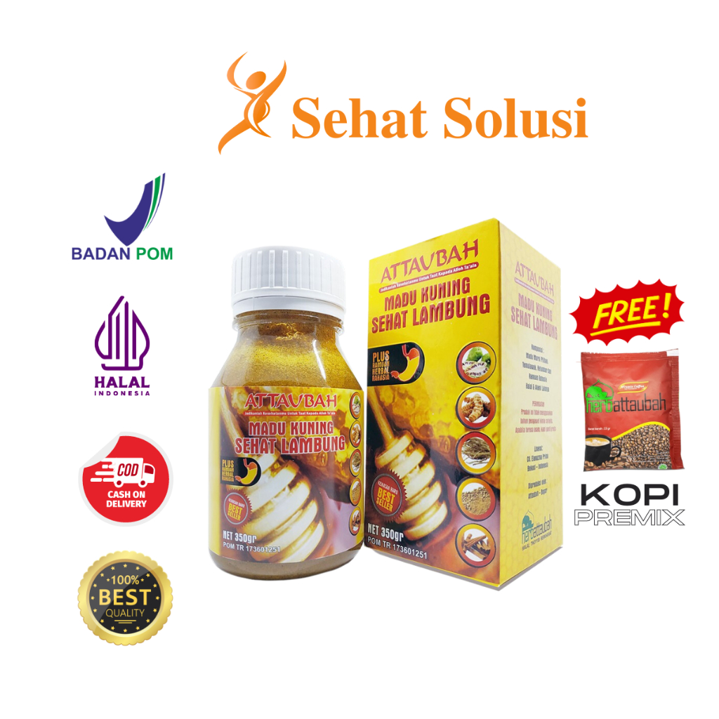 Jual Madu Kuning Sehat Lambung Attaubah 350gr - Herbal Untuk Mengatasi ...