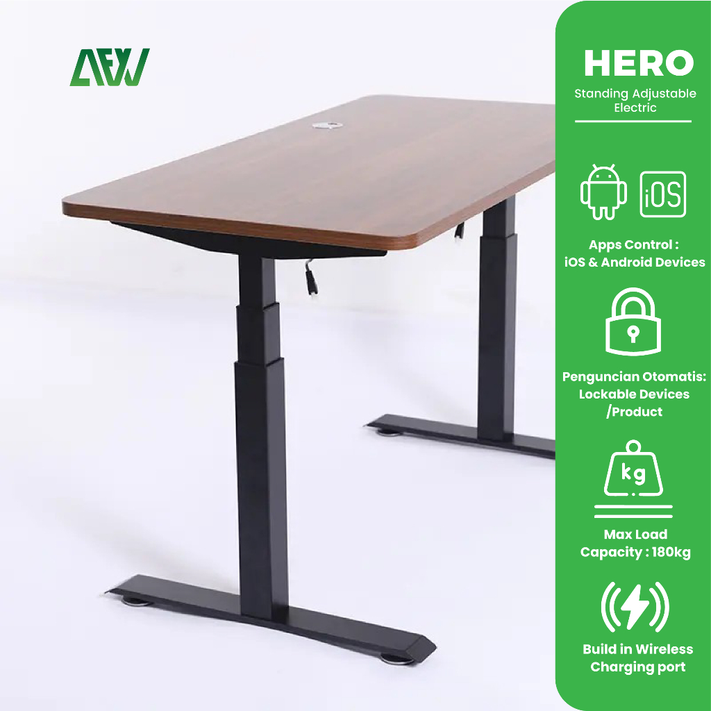 Jual HERO Standing Desk Meja Electric Adjustable Apps Control Working ...
