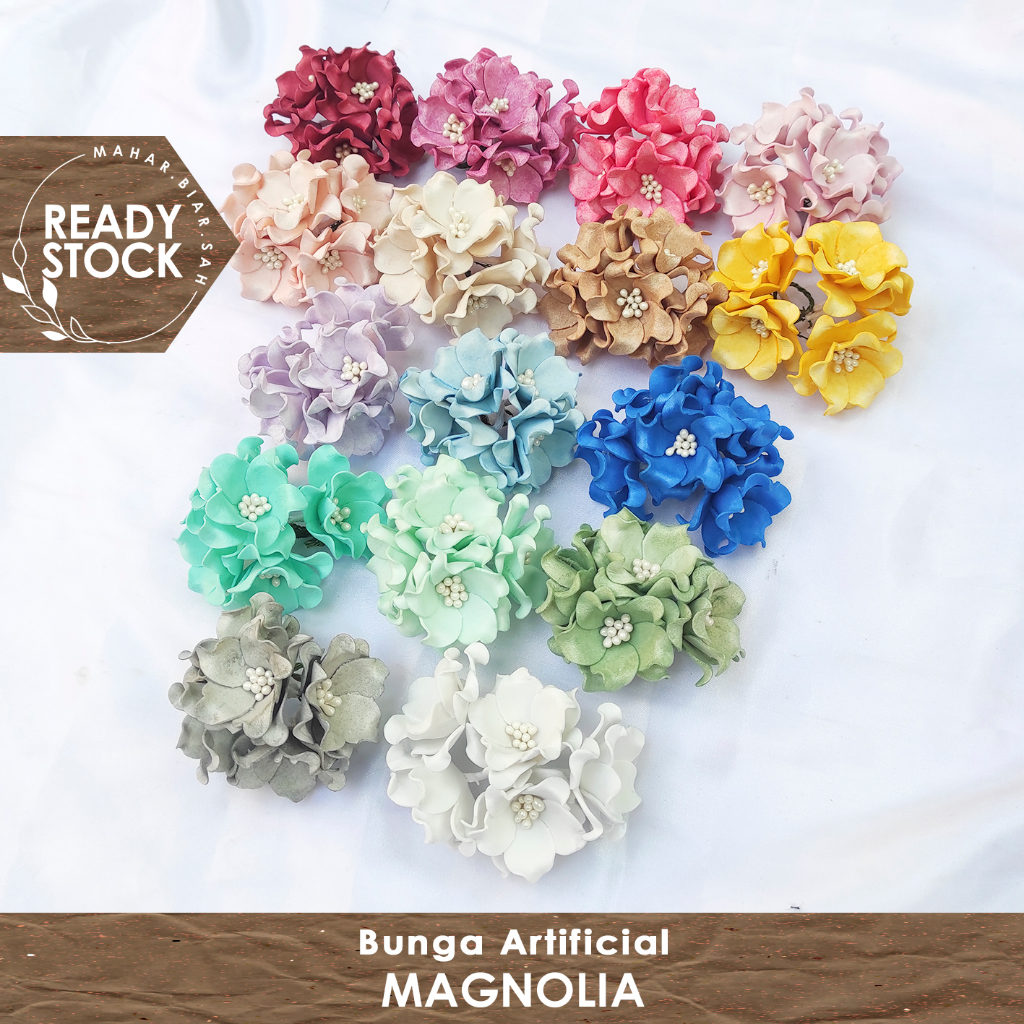 Jual RS ± 4,5 cm Bunga SPONS MAGNOLIA / Artificial / Dekorasi / Mahar ...