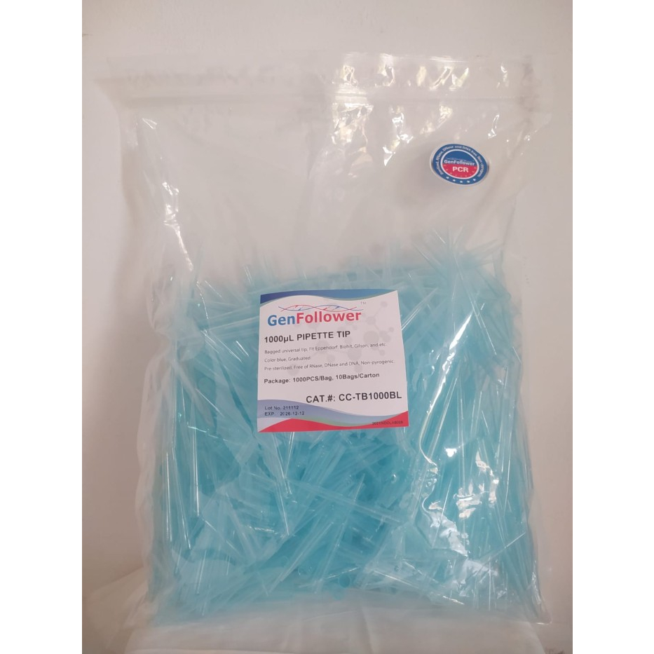 Jual Blue Tips / Pipette Tip 1000uL Isi 1000 Pcs GenFollower | Shopee ...