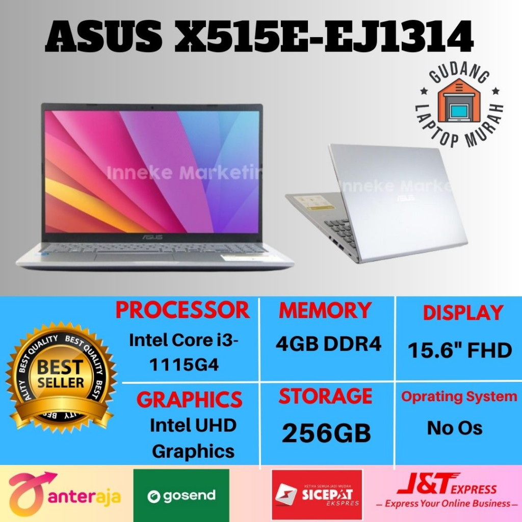 Jual LAPTOP ASUS X515E-EJ1314 CORE i3-1115G4 RAM 4GB SSD 256GB 15.6 ...