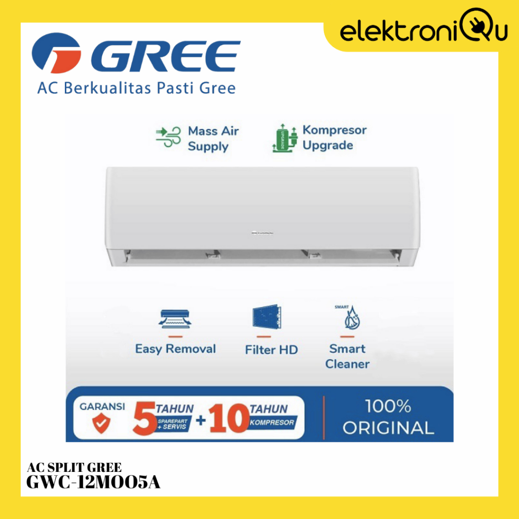 Jual AC SPLIT GREE 1/2 PK GWC-12MOO5A TANDAR (HANYA UNIT) | Shopee ...
