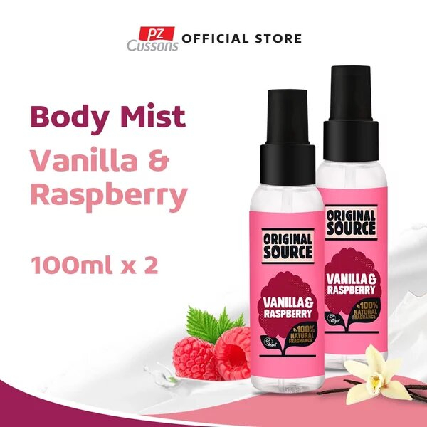 Jual Original Source Body Mist Vanilla & Raspberry 100ml x2 | Shopee ...