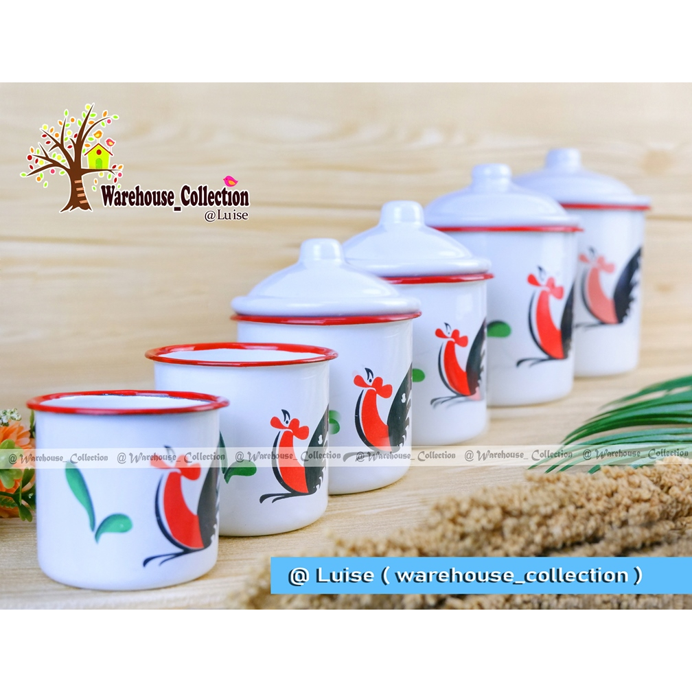 Jual MUG ENAMEL "JAGO LIST MERAH" TERLENGKAP /Mug JAGO Jadul Besar 8 ...