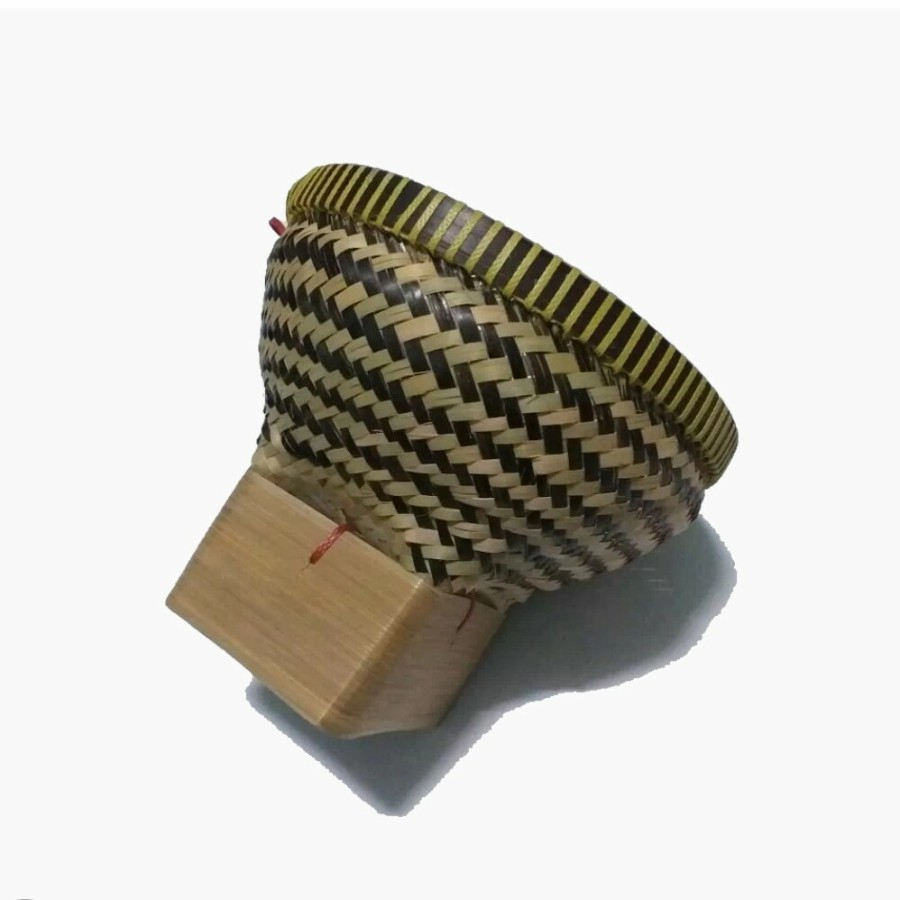 Jual Boboko Hitam Wadah Sangkul Nasi Bakul Tempat Nasi Bahan Anyaman Bambu Ceting Diameter 21cm