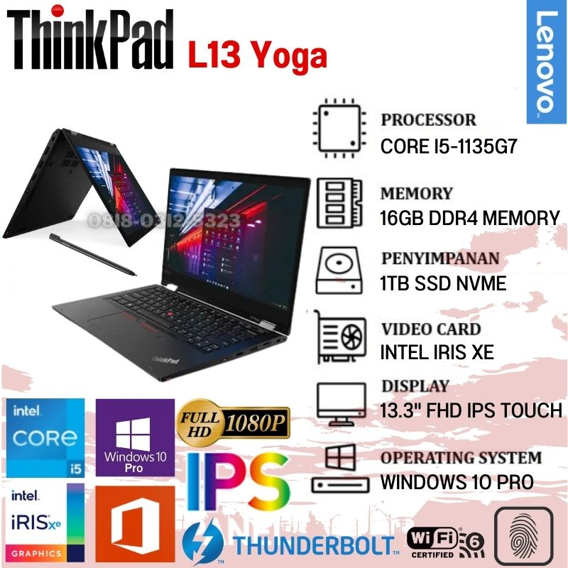 Jual LENOVO YOGA THINKPAD SLIM L13 I5-1135G7 16GB 1TB SSD IRIS XE W10 ...