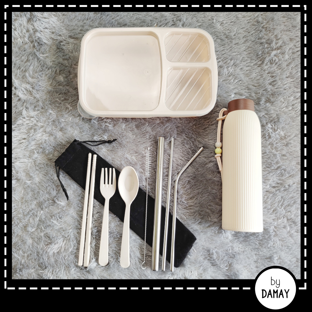 Jual [10in1 Wheat] Paket Lunch Box, Botol Nice, Cutlery Set, dan ...