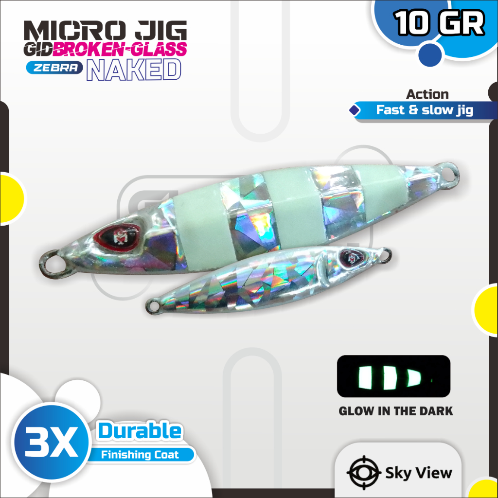 Jual Umpan Metal Jig 10 Gram SKYVIU KOKA GID Zebra Silver kaca Micro Jig 10 Gram 10g 10gr 10 grm ...