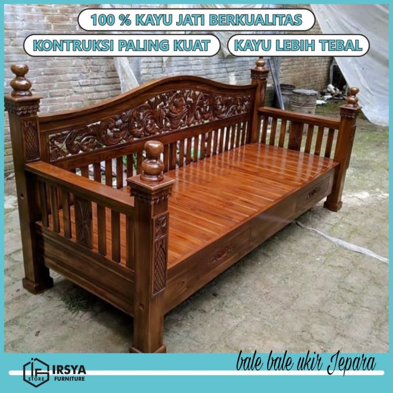 Jual Bale Bale Asli Jati / Bangku Teras Bale Bale Kayu Jati Ukuran 2 ...
