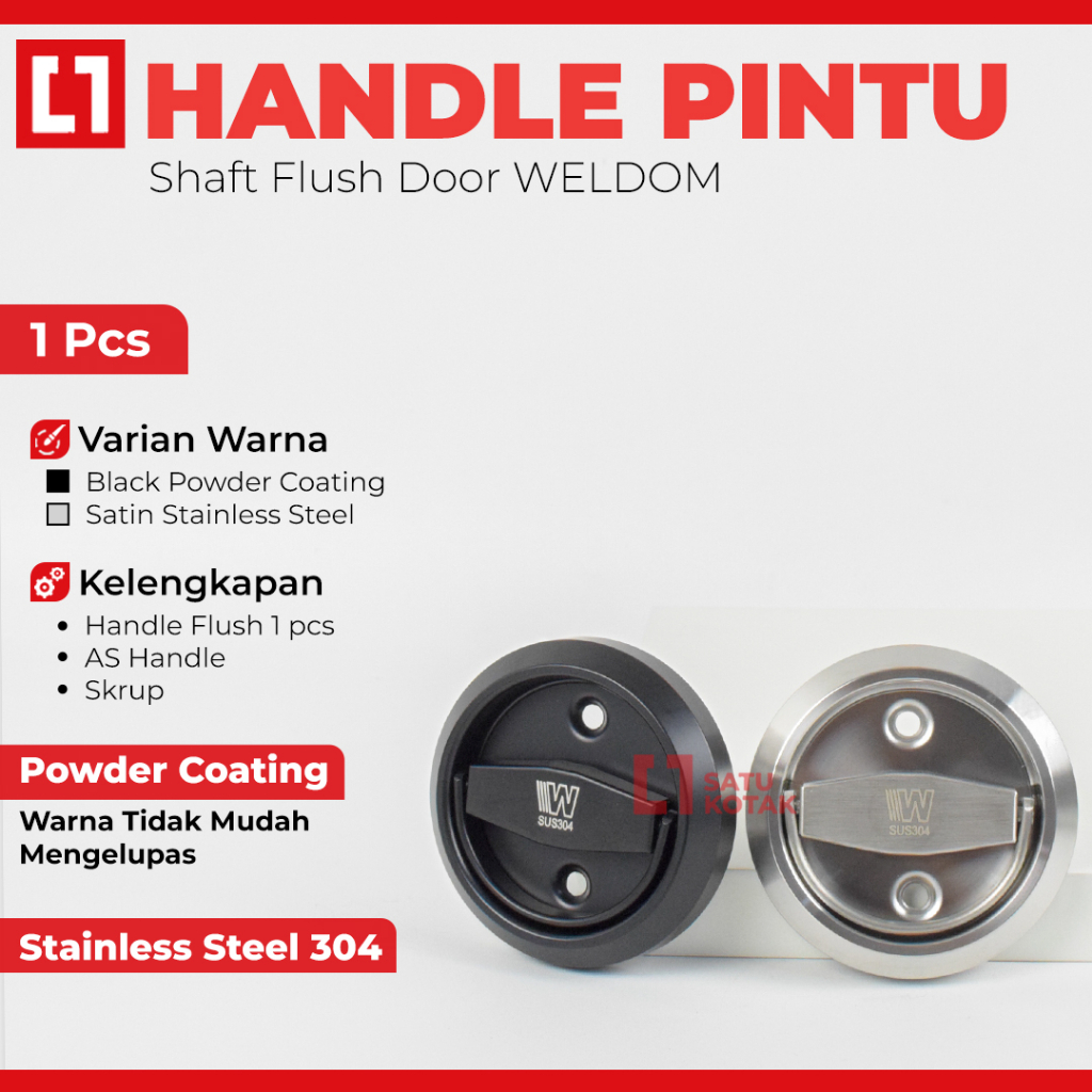 Jual WELDOM Handle Pintu Shaft Pull Plat Tarikan Bulat Flush Ring ...
