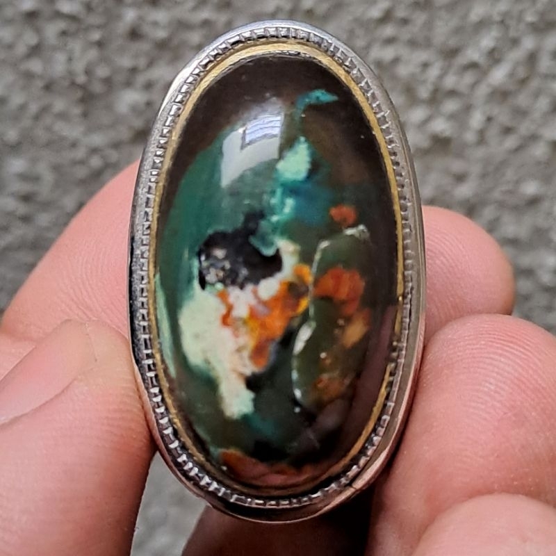Jual Cincin Batu Akik Garut Pancawarna Edong Lawas | Shopee Indonesia