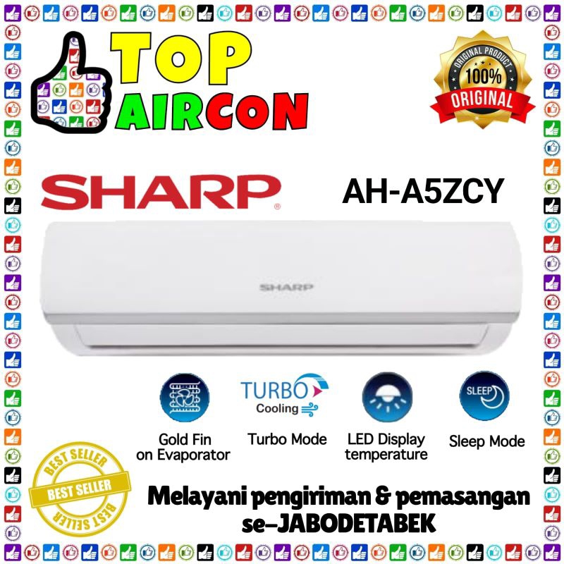 Jual AC SHARP AH-A5ZCY 0.5 PK AH-A 5 ZCY 1/2 PK HARGA UNIT ONLY | Shopee Indonesia