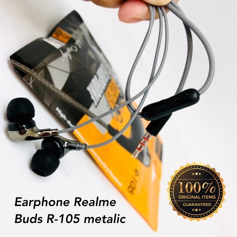 Jual Headset Realme Metalic Extra Bass With Mic Earphone Realme ...
