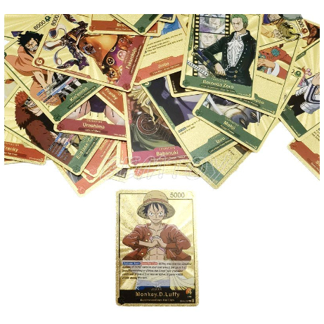Jual 55pcs/box Kartu Inggris Metal One Piece Gold Anime Luffy Nami ...