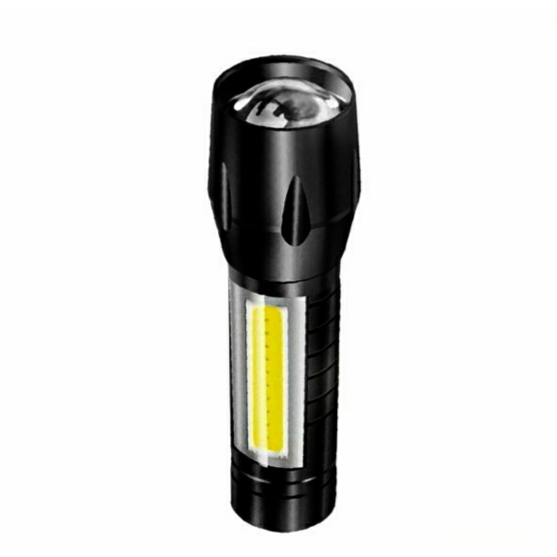 Jual LED Senter Flashlight Zoom COB 3 Light Mode Alat Camping USB ...