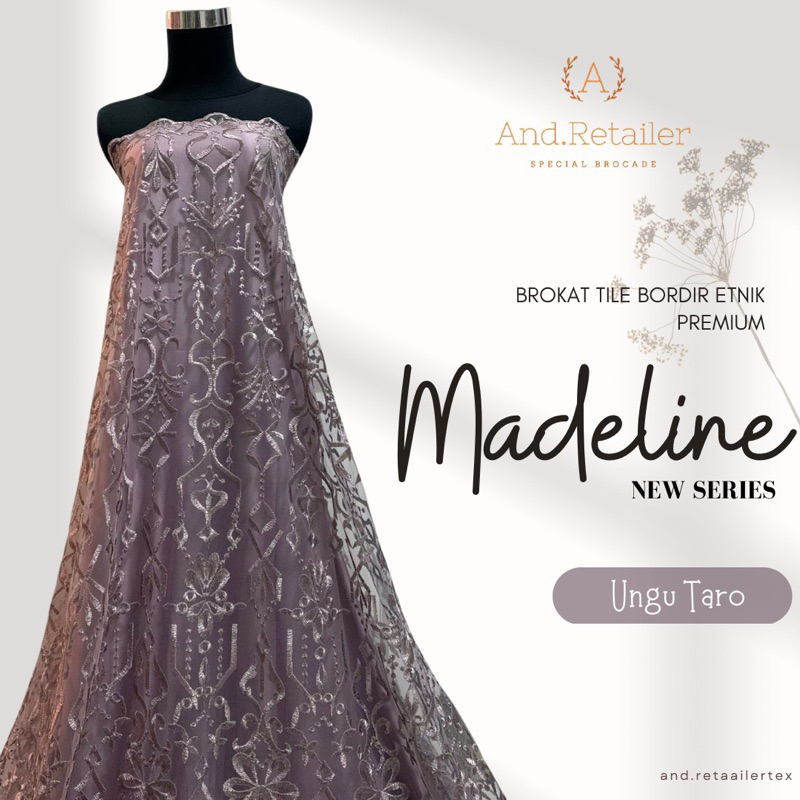 Jual Bahan Kain Brokat Tile Etnik Madeline New Series Warna Taro Dusty ...
