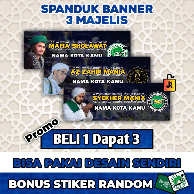 Jual (Promo 1 Paket Dapat 3) Spanduk Banner Mafia Shalawat, Zahir Mania ...