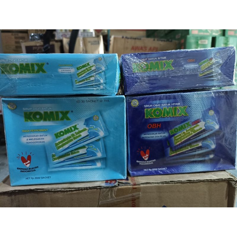 Jual KOMIX/ Obat batuk/ komix biru 1 box/ varian pappermint dan OBH ...