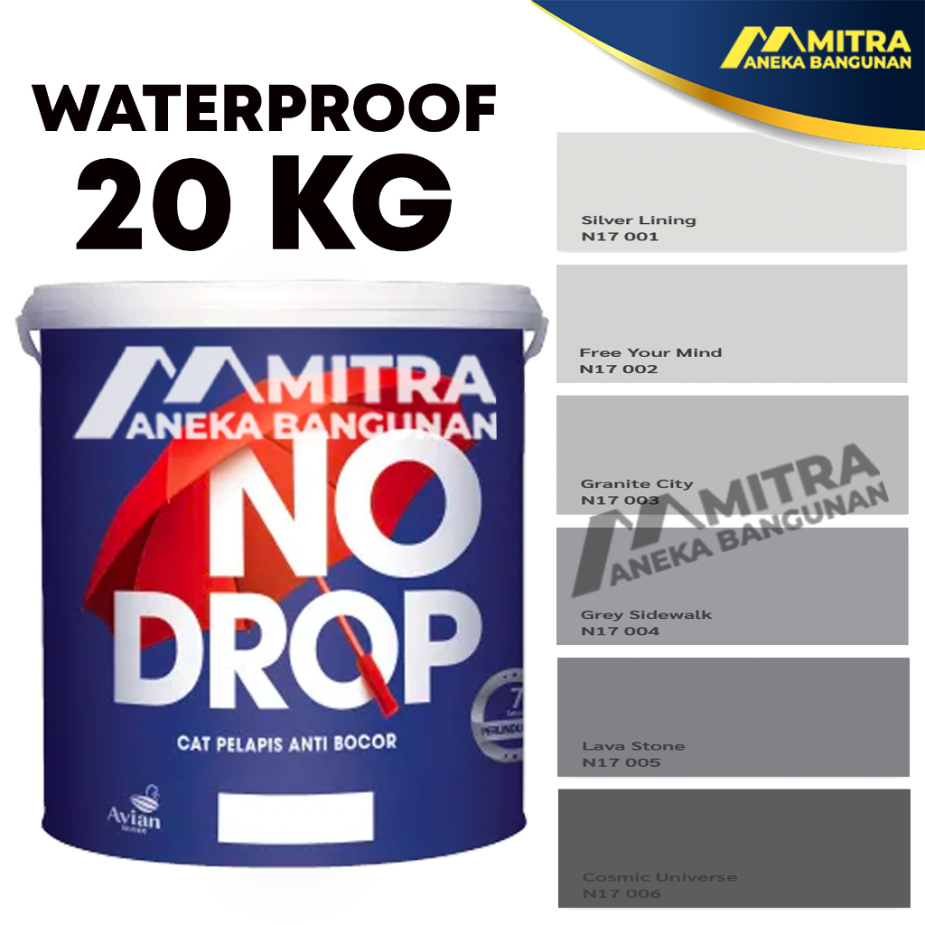 Jual CAT WATERPROOF NO DROP ANTI BOCOR 20 KG PAIL / N17 | Shopee Indonesia