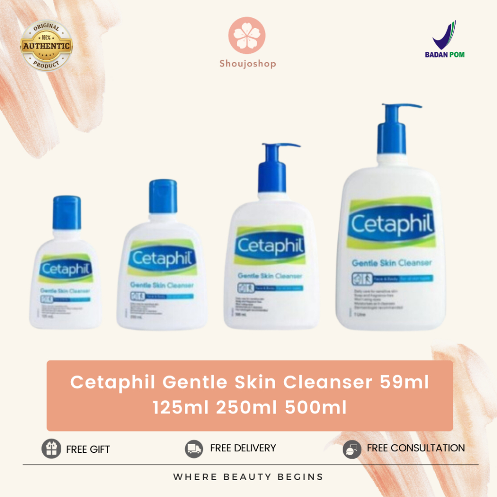 Jual Cetaphil Gentle Skin Cleanser 59ml 125ml 236ml 250ml 500ml ...