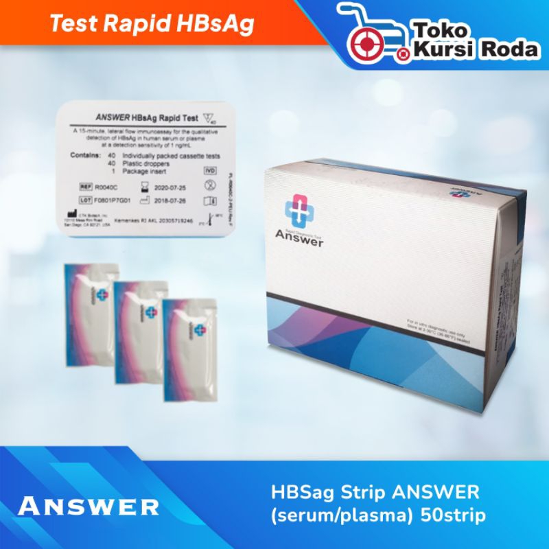 Jual ANSWER HBSag Strip (whole blood/serum/plasma) 50strip | Shopee ...
