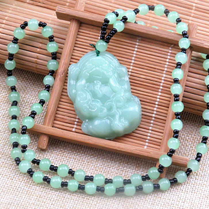 Jual Kalung Tali Giok Hijau Burma Asli Pixiu Lucky Charm Hoki Jade Ori ...