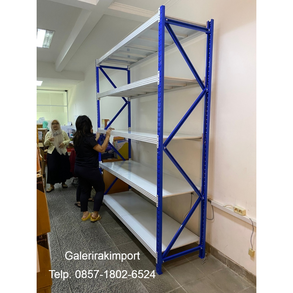 Jual Rak Gudang Kapasitas 250kg/Level / Rak Besi Baja / Rak Susun / Rak ...
