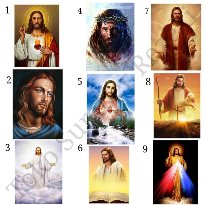 Jual Big Poster Wajah Tuhan Yesus Kristus Lukisan Face Jesus Wallpaper ...