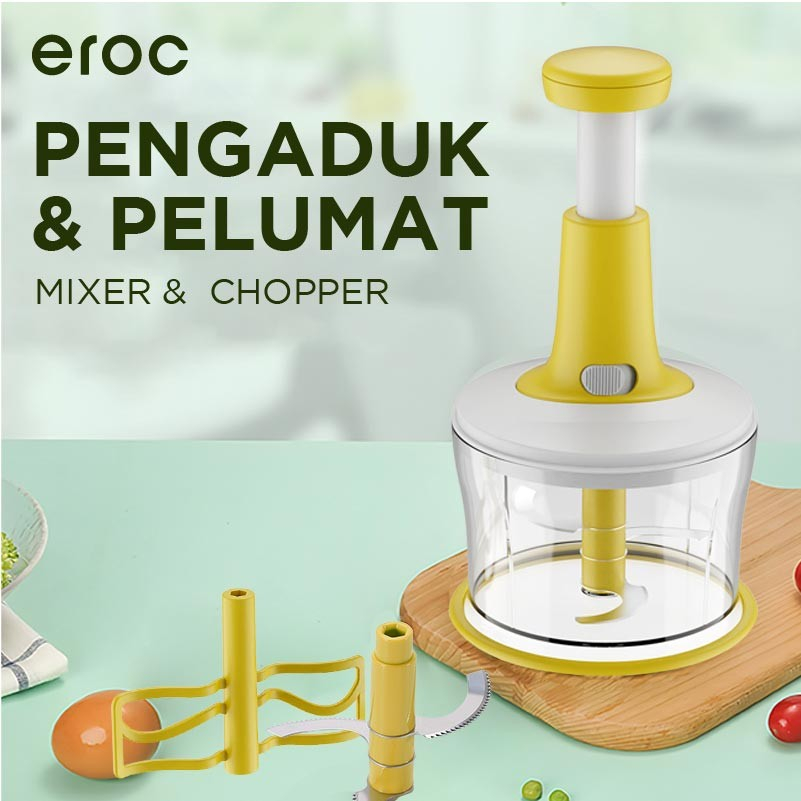 Jual EROC Hand Held Food Chopper and Salad Spinner Quick Manual KT-SM01 | Shopee Indonesia