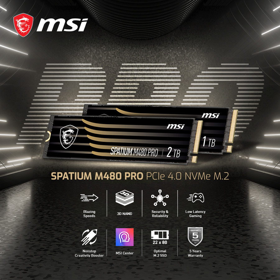 Jual MSI SPATIUM M480 PRO 2TB SSD PCIE 4.0 GEN4 M.2 NVME | Shopee Indonesia
