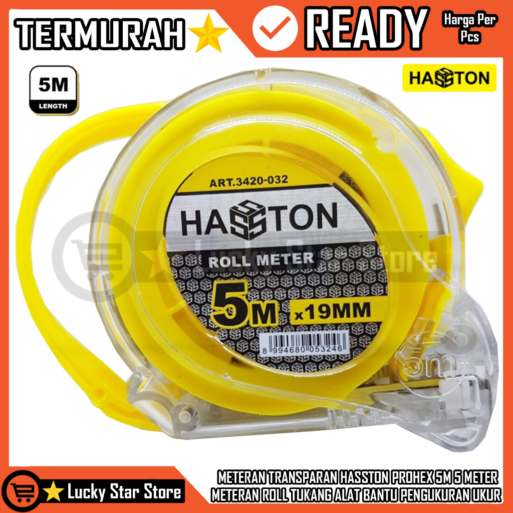 Jual METERAN TRANSPARAN HASSTON PROHEX 5M 5 METER 5MTR 3420-032 METERAN ...
