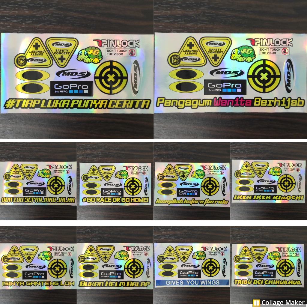 Jual Stiker Kaca Helm | Stiker Set visor helm MDS Hologram | Shopee ...
