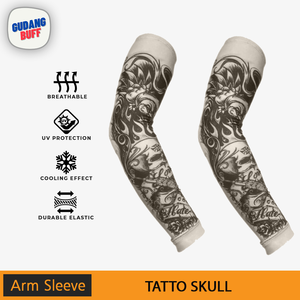 Jual Motif Tatto Skulls Arm Sleeve Manset Tangan Aksesoris Olahraga ...
