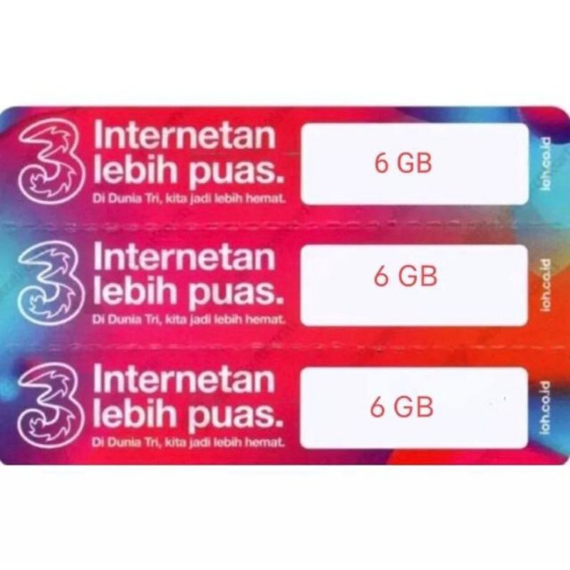 Jual Voucher Data Tri Aon 6 GB | Shopee Indonesia