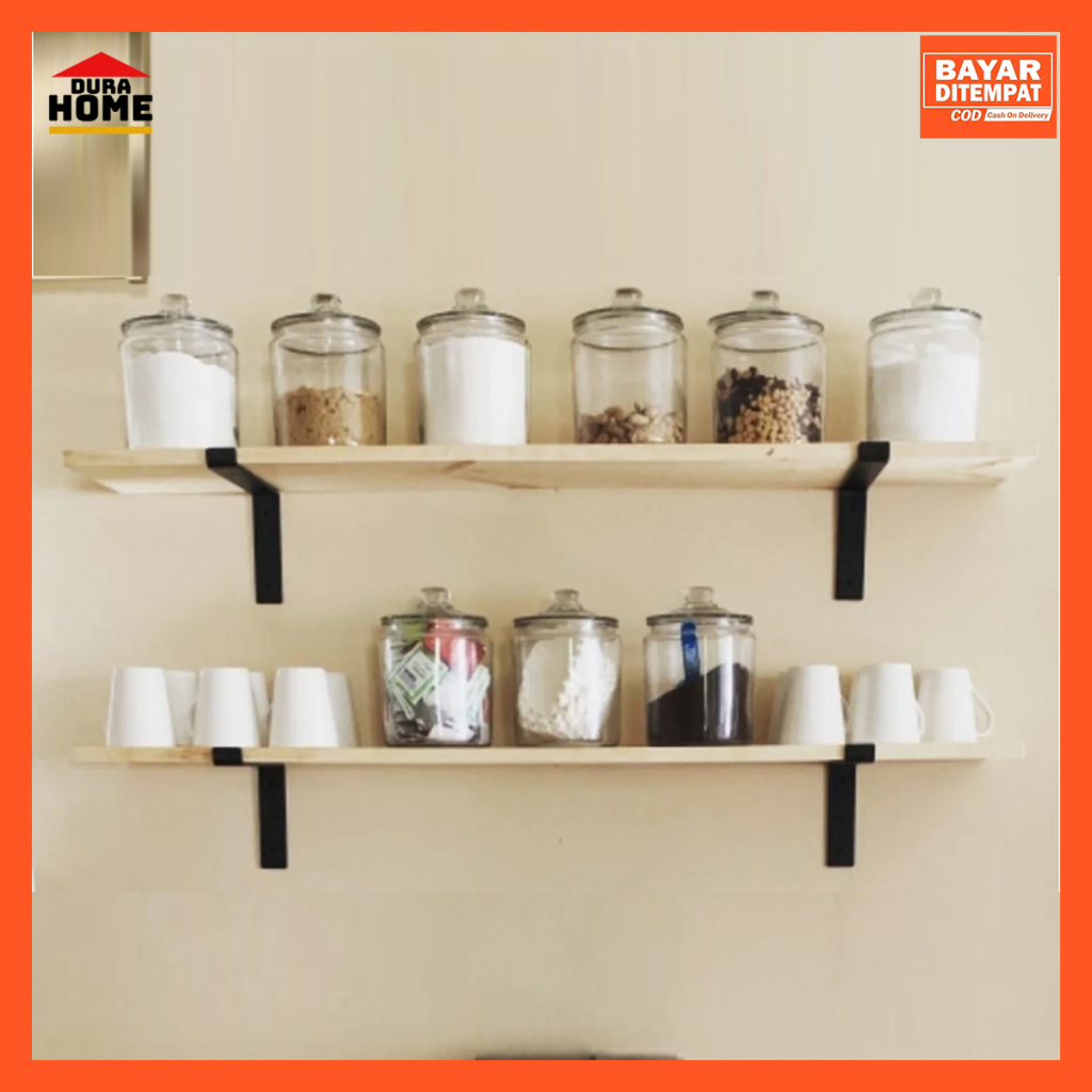 Jual Rak Kayu Bracket Besi, Rak Dinding, Rak Gantung Multifungsi Ukuran ...