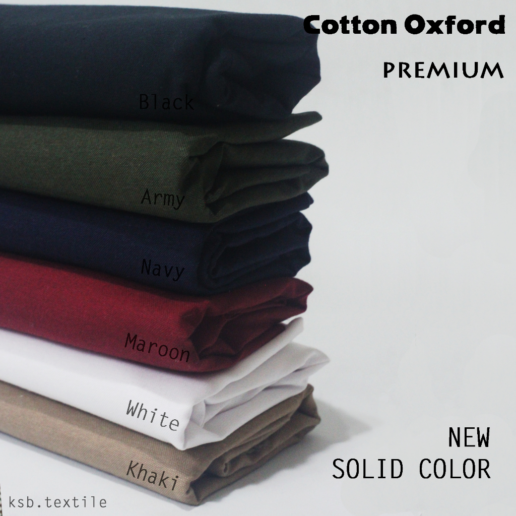 Jual Cotton Oxford Premium Warna Two Tone dan Solid / Kain Katun Yarn ...