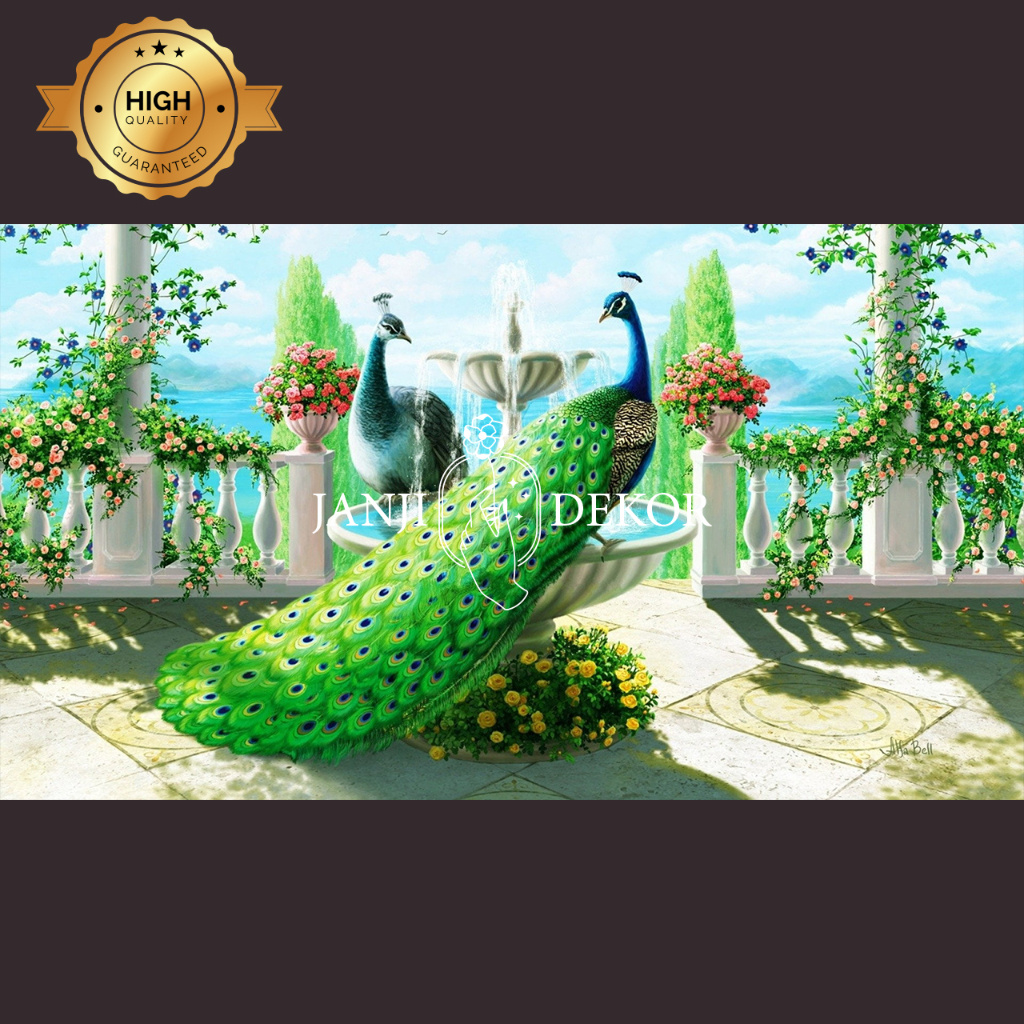 Jual Wallpaper Banner Backdrop Pelaminan Tema Merak Peacock | Shopee ...
