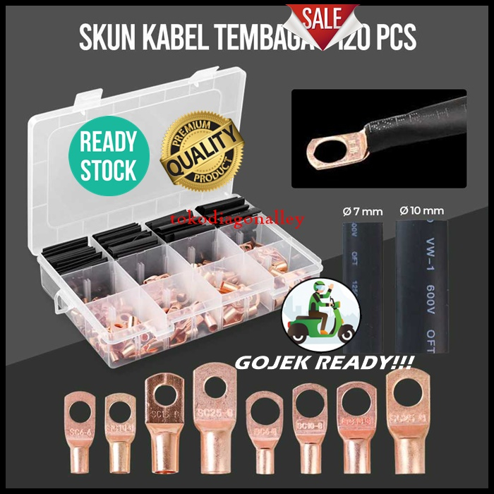 Jual Skun Kabel Tembaga Skun Aki Skun Sambungan Kabel Ring Copper Ring Terminal Wire Crimp ...