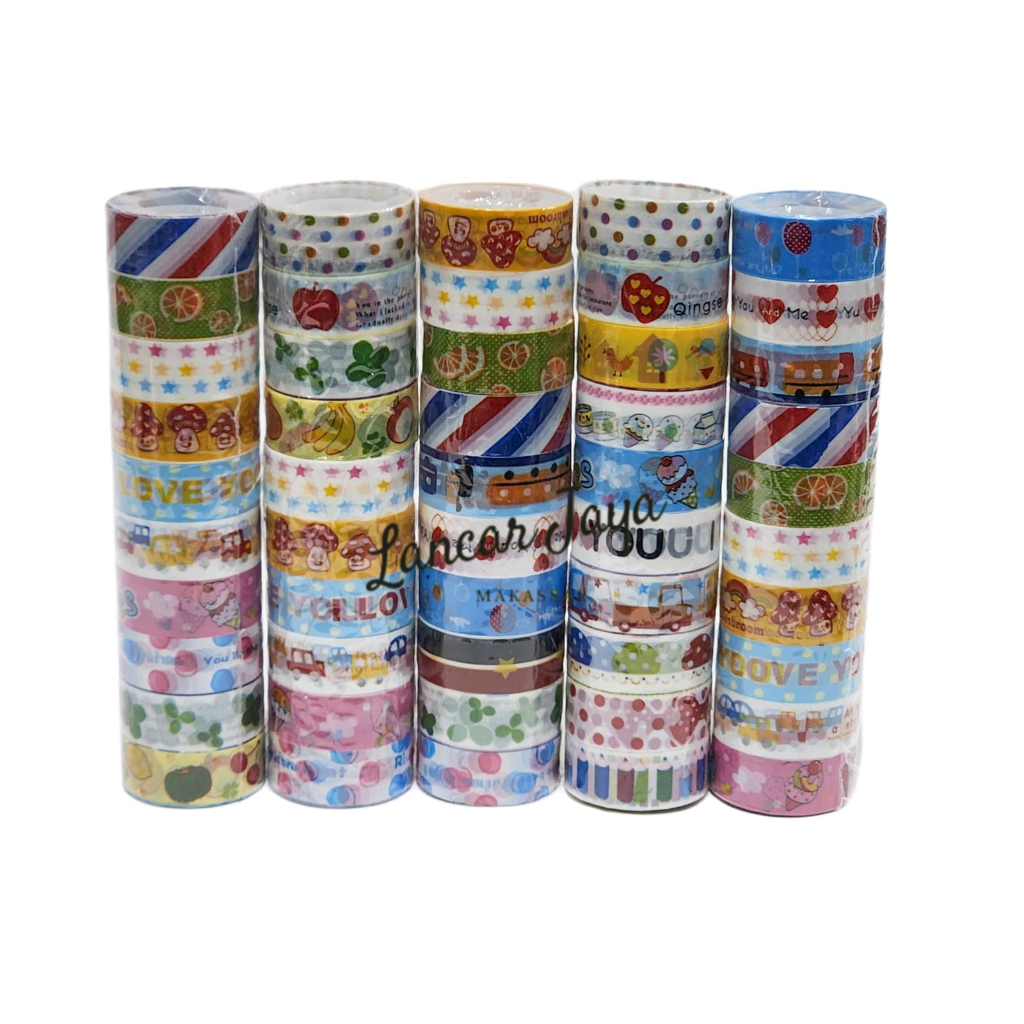 Jual Selotip / Isolasi mini motif ukuran kecil per pak isi 10 pcs ...