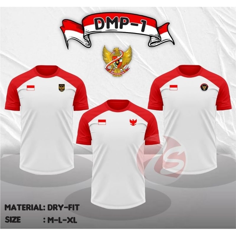 Jual Baju lengan pendek merah putih kaos acara agustusan atasan merah ...