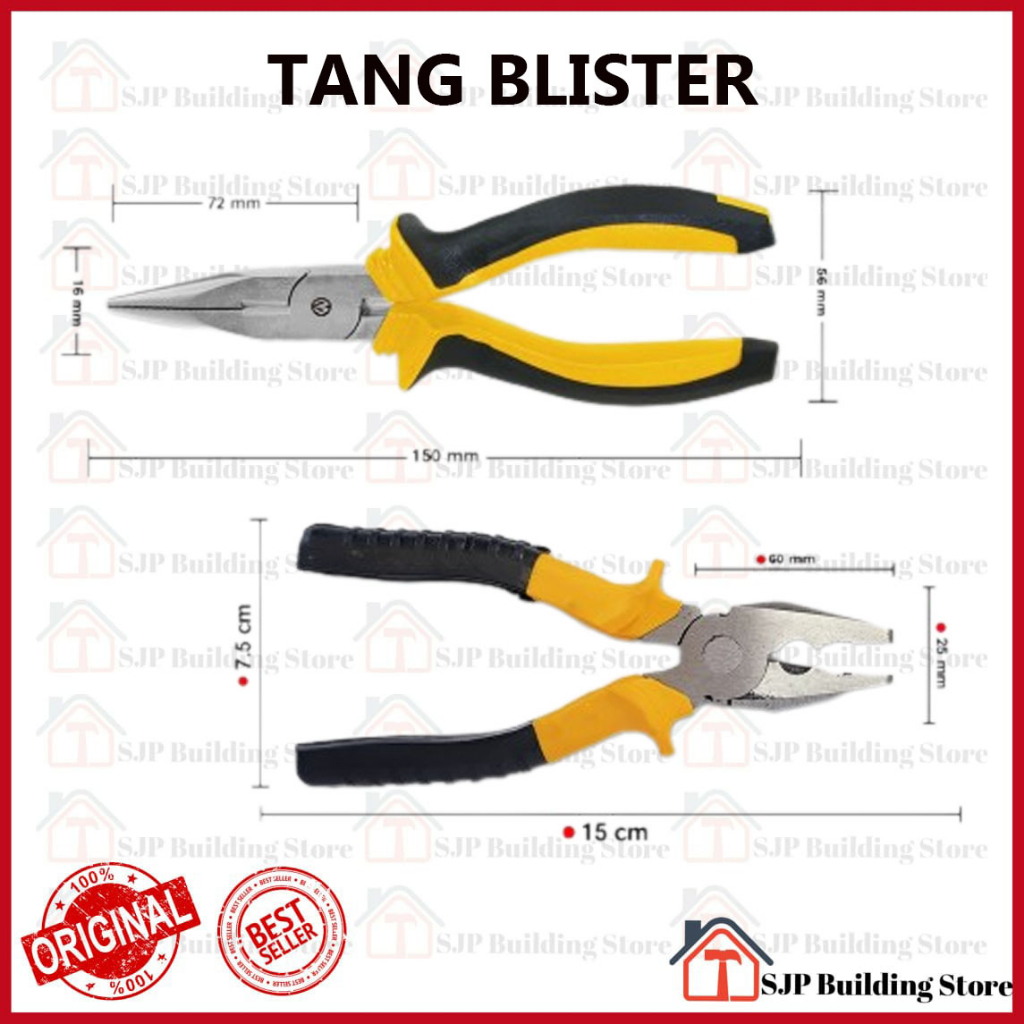 Jual Tang Lancip / Tang Kombinasi / Tang Knip Blester 6 Inch Inci l ...