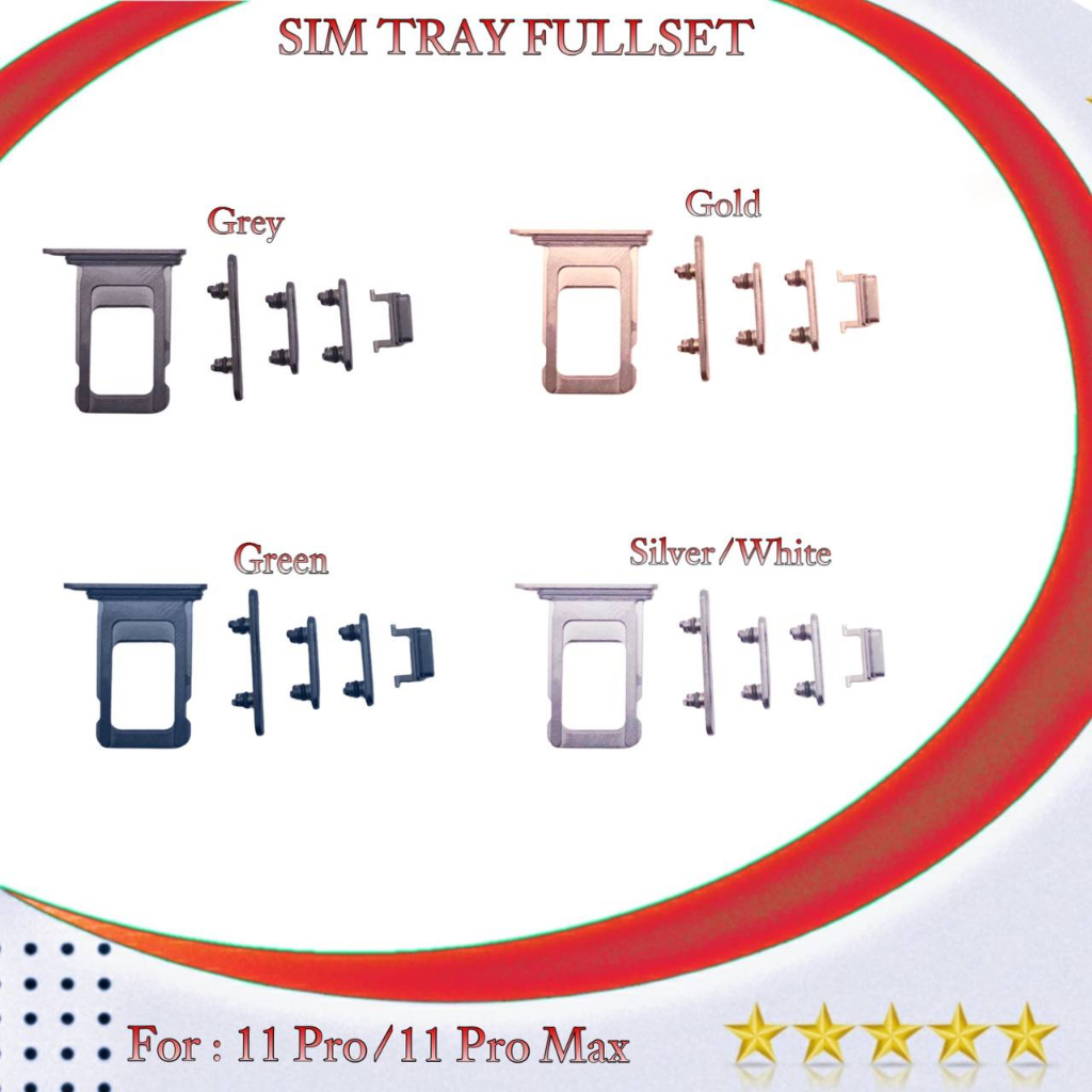 Jual Tombol Volume Power Sim Tray Silent Ip 11 Pro / 11 Pro Max Fullset ...