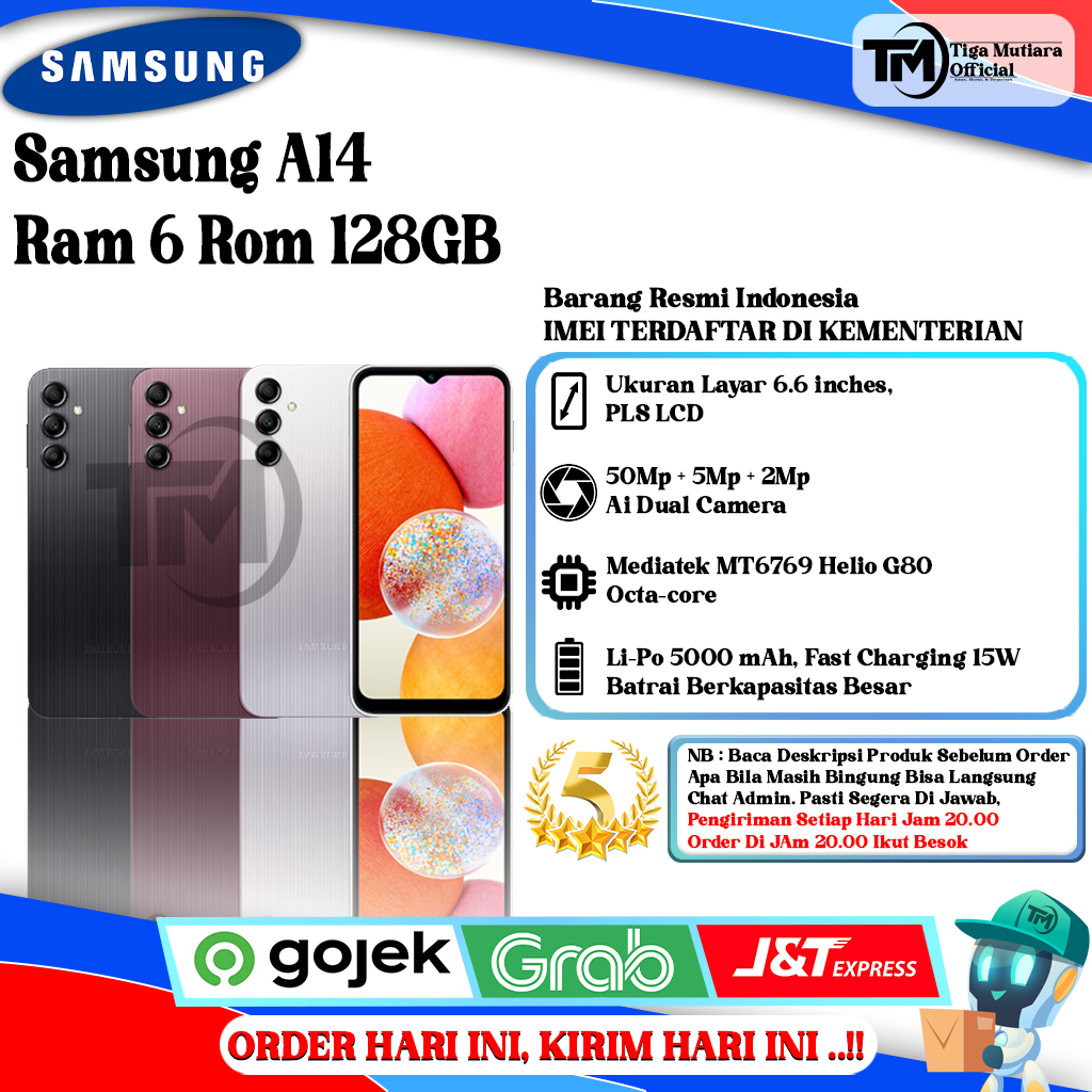 Jual Samsung A14 4G Ram 4GB | 6GB Rom 128GB Segel Original & Bergaransi ...