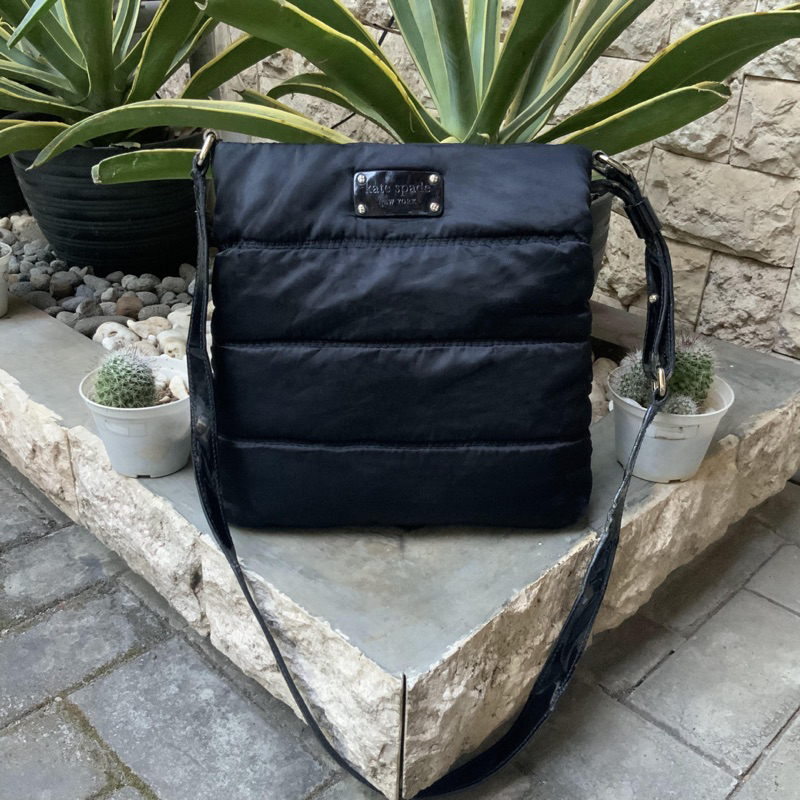 Jual KATE SPADE NEW YORK AUTHENTIC NYLON PUFFER SHOULDER BAG BLACK ...