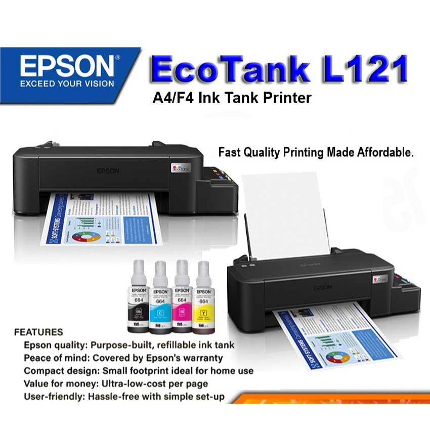 Jual PRINTER EPSON L121 INK TANK FREE TINTA ORIGINAL EPSON GARANSI ...