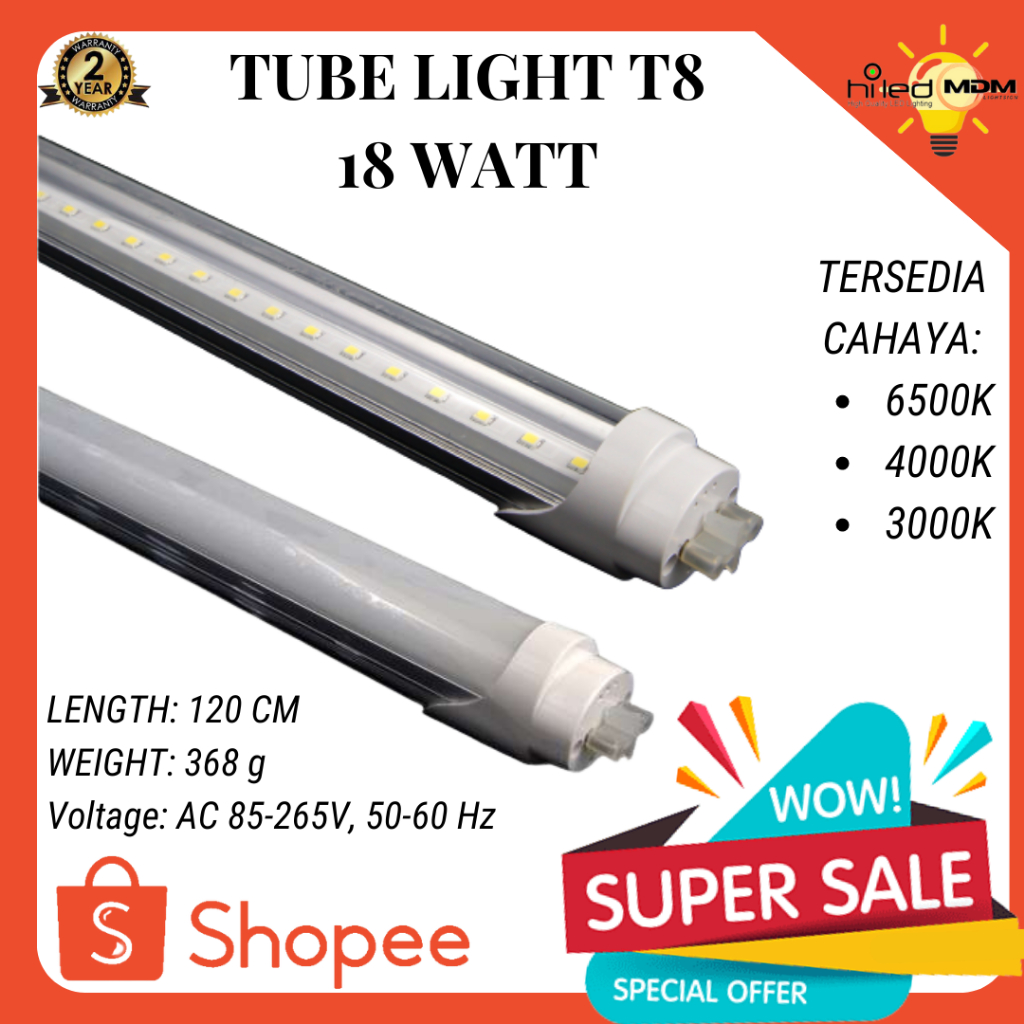 Jual HILED TUBE LIGHT T8 - 18WATT | Shopee Indonesia