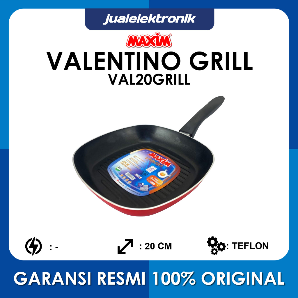 Jual Maxim VAL20GRILL – Valentino Square Grill Teflon 20cm | Shopee ...